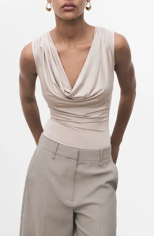Mango Cowl Neck Sleeveless Bodysuit