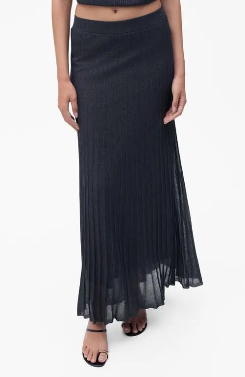 Mango Metallic Knit Pleated Skirt