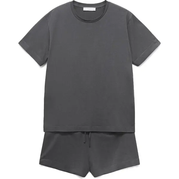 Mango Short Cotton Pajamas - Charcoal