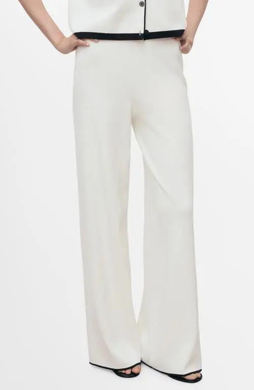 Mango Contrast Hem Knit Pants