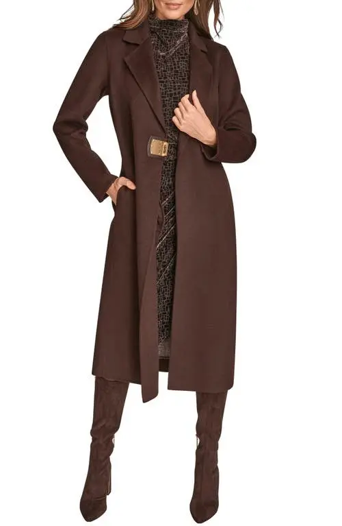 Donna Karan New York Wool-blend Buckle Coat