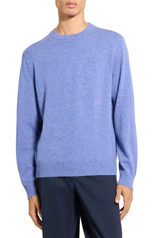 Theory Hilles Cashmere Sweater - Blue Lake Melange