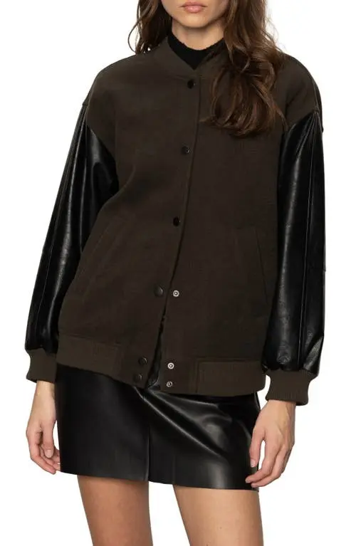 Sanctuary Club Mixed Media Varsity Jacket
