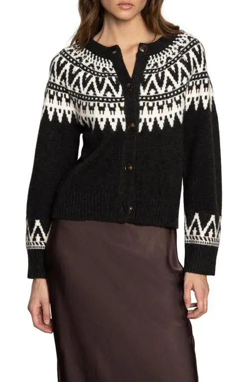 Sanctuary Fair Isle Crewneck Cardigan - Ink Multi
