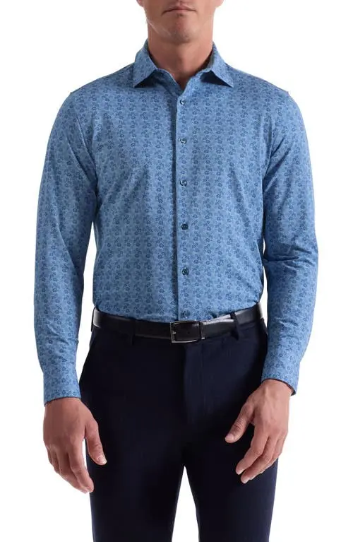 Bugatchi James Ooohcotton® Floral Button-up Shirt - Cobalt