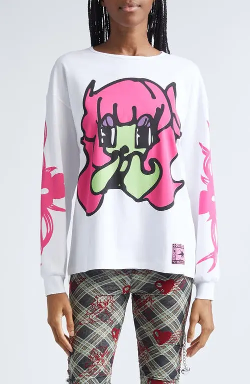 CHOPOVA LOWENA Oversized Graphic Jersey T-shirt - White Multi