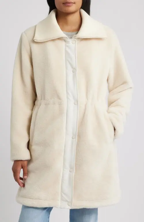 Bernardo Faux Shearling Coat - Cream