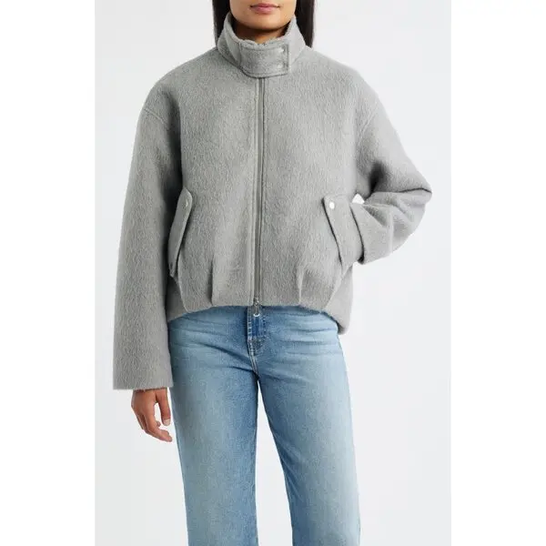 Bernardo Brushed Texture Hairy Crop Jacket