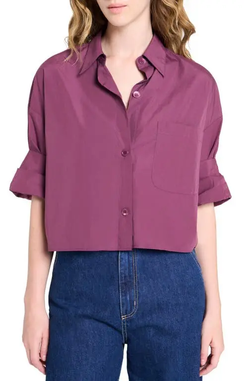 TWP Cotton Button-up Shirt - Crushed Violets