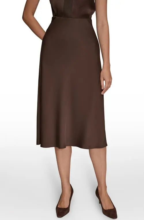 Donna Karan New York Satin Midi Skirt