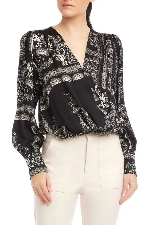 Fifteen Twenty Ines Paisley Drape Front Top