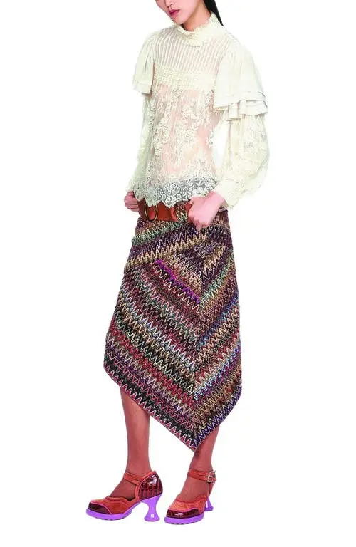 Anna Sui Asymmetrical Bargello Skirt
