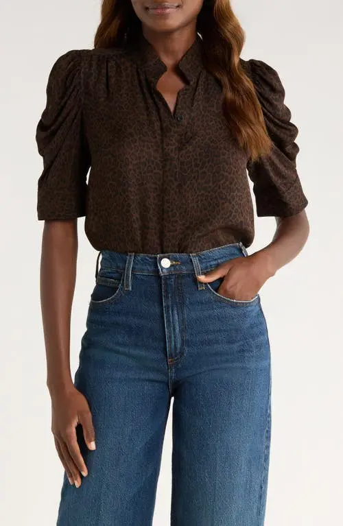 FRAME The Gillian Puff Sleeve Silk Top