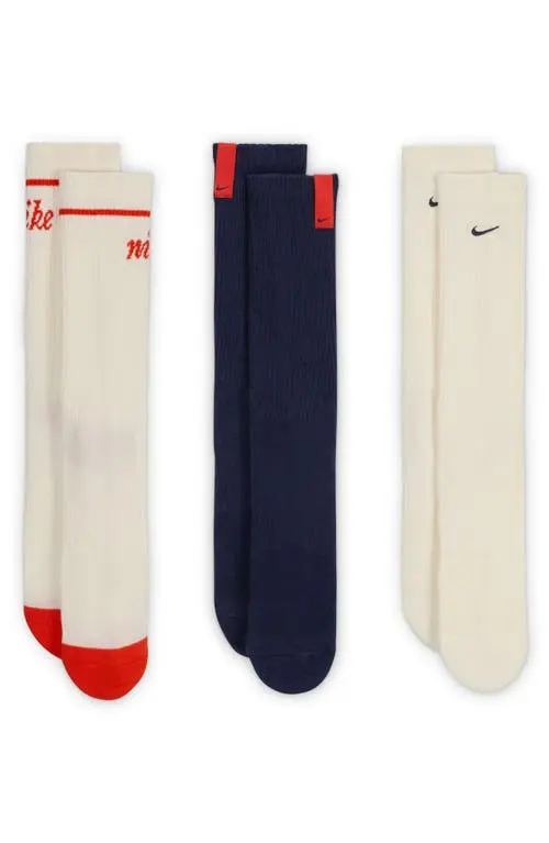 Nike Dri-fit Everyday Plus Cushioned Crew Socks 3 Pack - Multi-color
