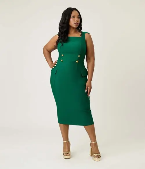 Unique Vintage Pencil Wiggle Dress