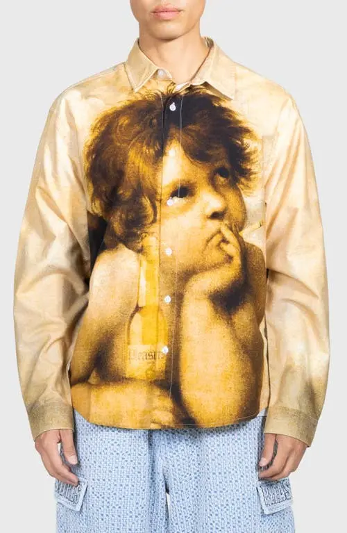 PLEASURES Cherub Cotton Button-up Shirt