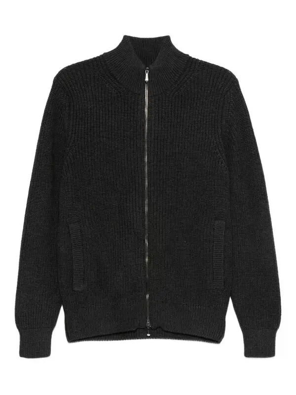 DRUMOHR Ribbed Zip-up Cardigan - Grey