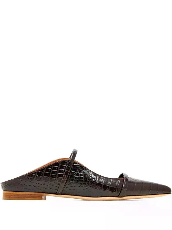 MALONE SOULIERS Maureen Crocodile-effect Mules