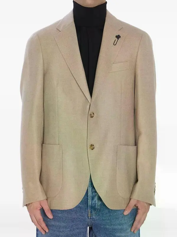 LARDINI Patch-pocket Cashmere Blazer - Neutrals