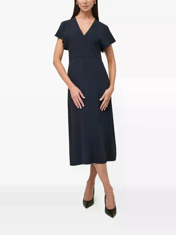 Hugo Boss Flutter-sleeve V-neck Midi Dress