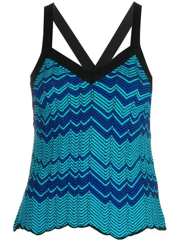 WALES BONNER Knitted Pleated Top - Blue