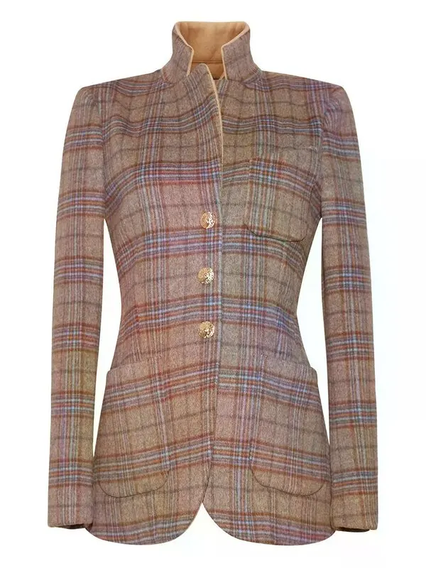 Cara Cara Ross Plaid-check Wool Blazer - Grey