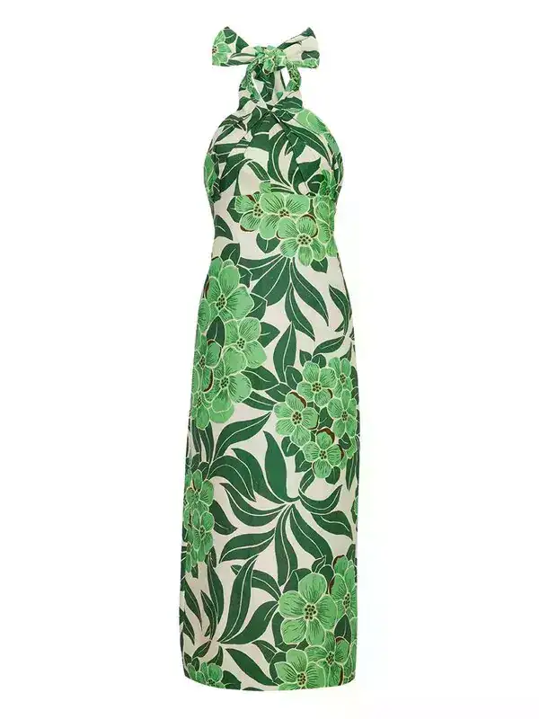 green emerald velvet dress CARA CARA Montauk Dress Sanibel Island Green main image 1