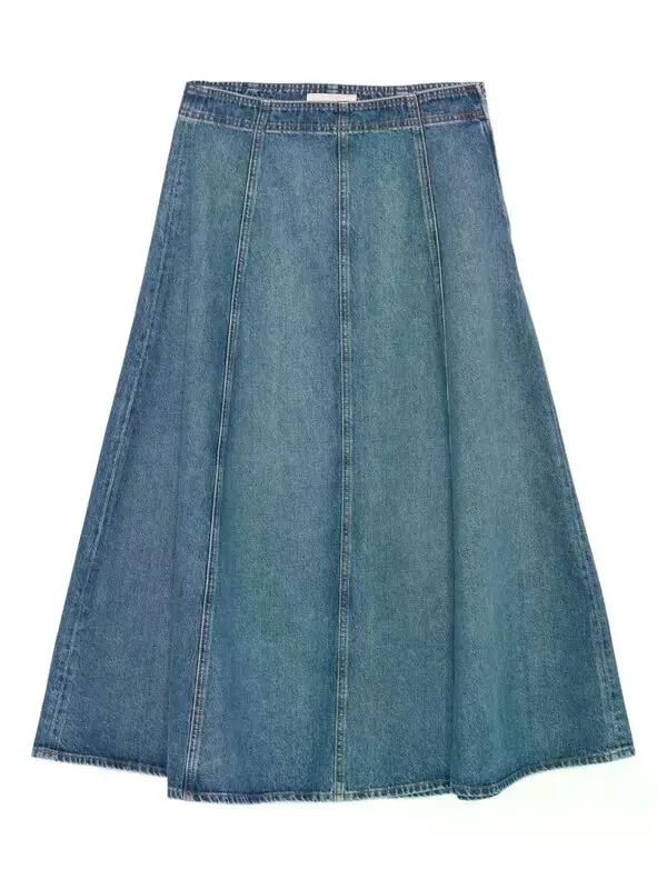 Ulla Johnson Uma Panelled Denim Midi Skirt - Blue