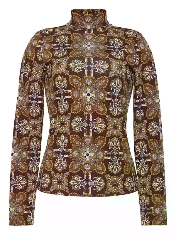 Cara Cara Printed Mock-neck Top