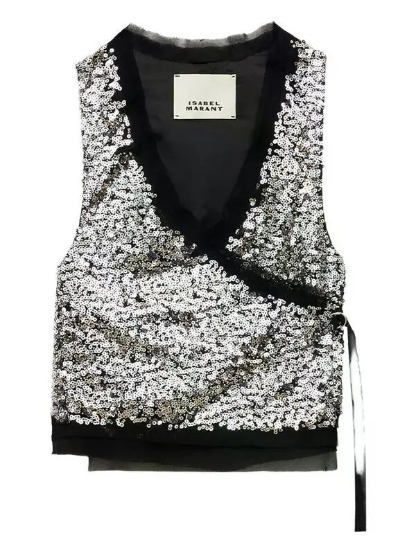 Isabel Marant Tahina Sequined Vest - Black