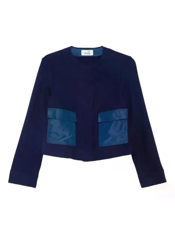 NIU Patch-pocket Bolero Jacket - Blue