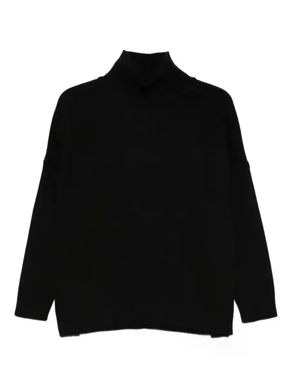 Max Mara High-neck Ribbed Sweater - Black