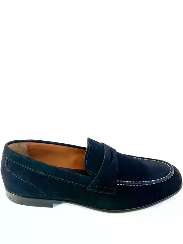Bruno Magli Silas Suede Penny Loafers - Blue