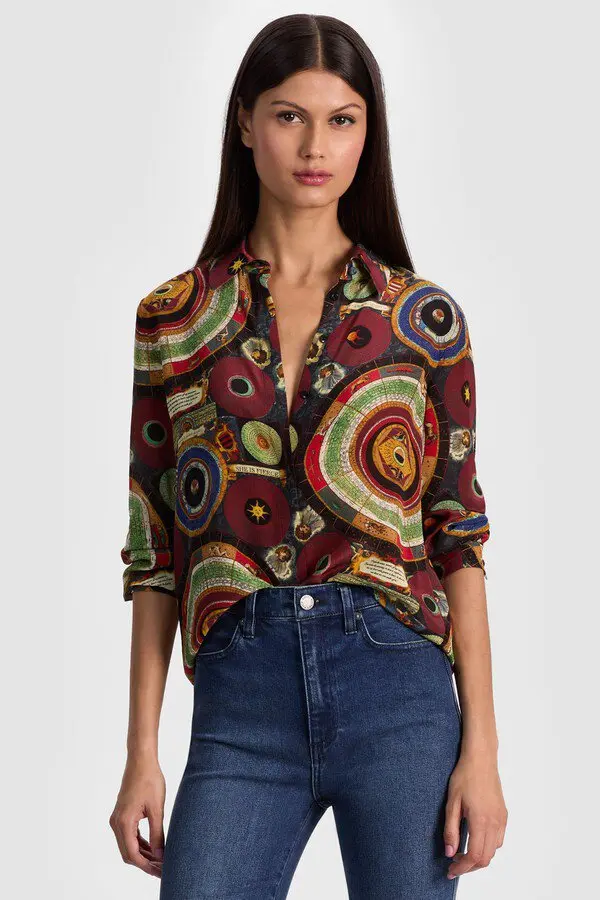 Alice + Olivia Willa Silk Blouse