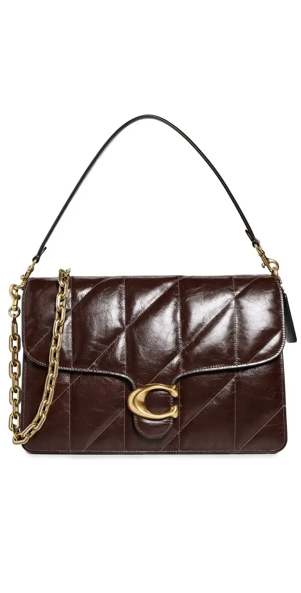 Coach Quilted Glazed Leather Chain Tabby Shoulder Bag