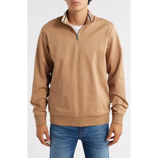 Hugo Boss Stimmann Half-zip Pullover - Medium Beige