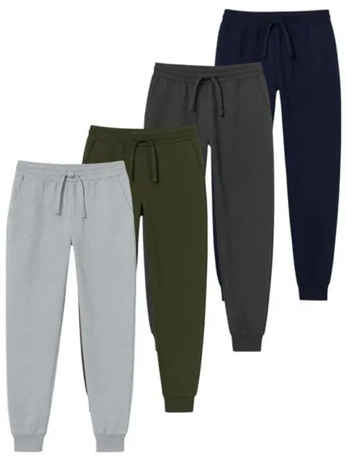 BENBEN 4 Pack Basic Everday Joggers Ultra Soft Fleece - Navy/charcoal/green/grey