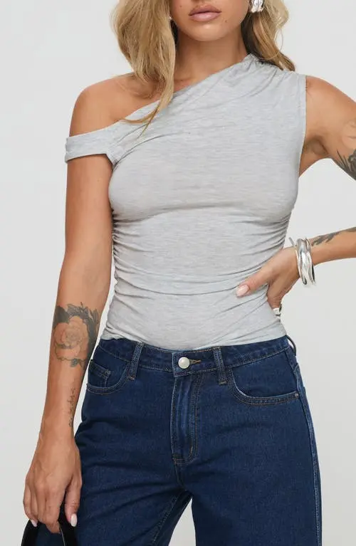 Princess Polly Beller One-shoulder Top - Marle Grey