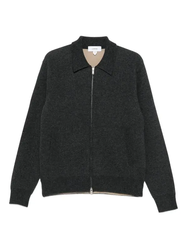 LARDINI Double Knitted Bomber Jacket - Grey