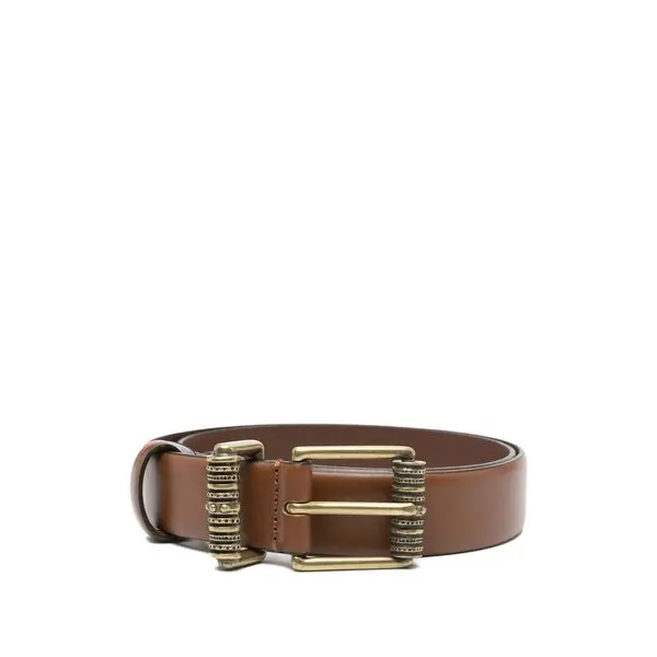 Ba&sh Leather Belt With Gold-tone Buckle - Brown