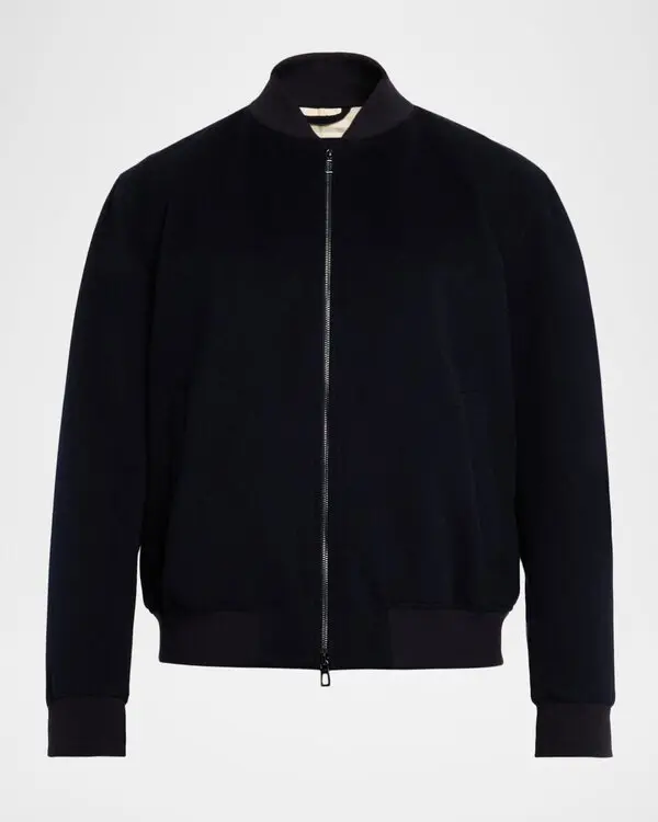 Loro Piana Ivy Cashmere Bomber Jacket - Blue/navy