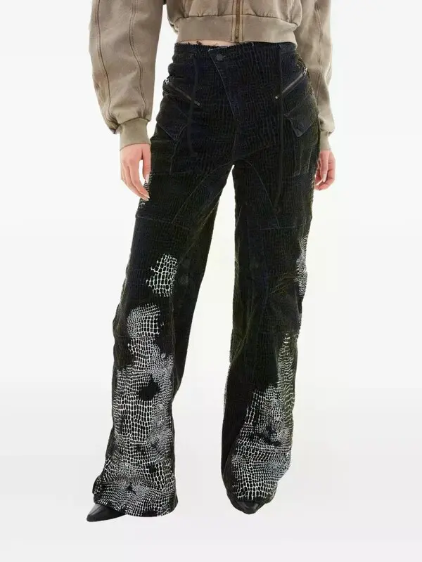 Ottolinger Snake-effect Wide-leg Jeans
