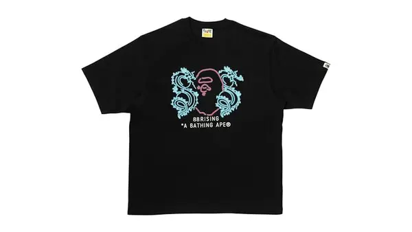BAPE X 88rising Neon Logo Relaxed Fit Tee Shirt