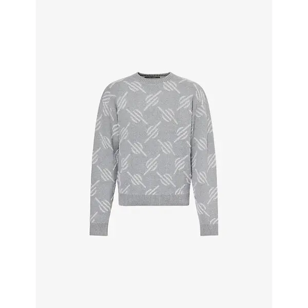 DAILY PAPER Tevin Monogram Cotton-blend Knitted Jumper