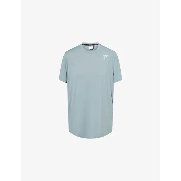 GYMSHARK Arrival Branded Jersey T-shirt - Gs Celeste Blue