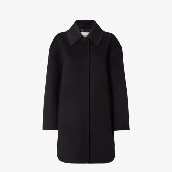 Fendi Single-breasted Midi Wool Coat