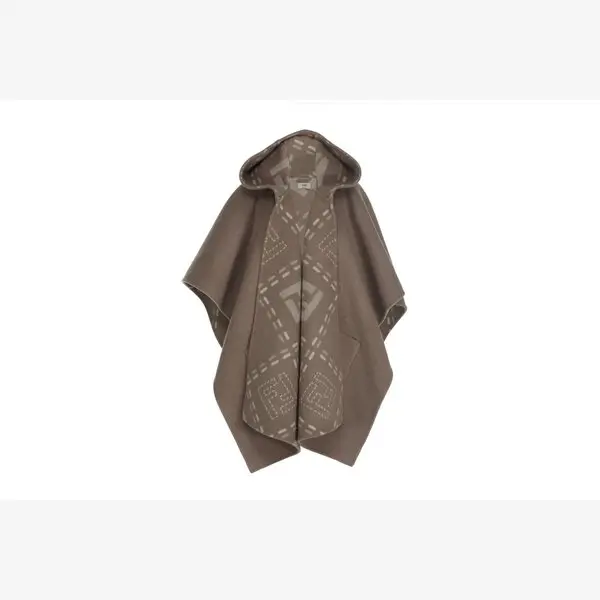 Fendi Hooded Wool Poncho