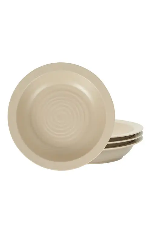 STONE + LAIN Orbit Stoneware 4-piece Pasta Bowl Set - Beige