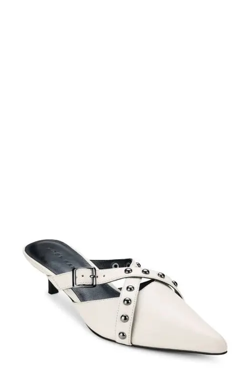 Yosi Samra Alexis Pointed-toe Kitten Heel Mule - Bone