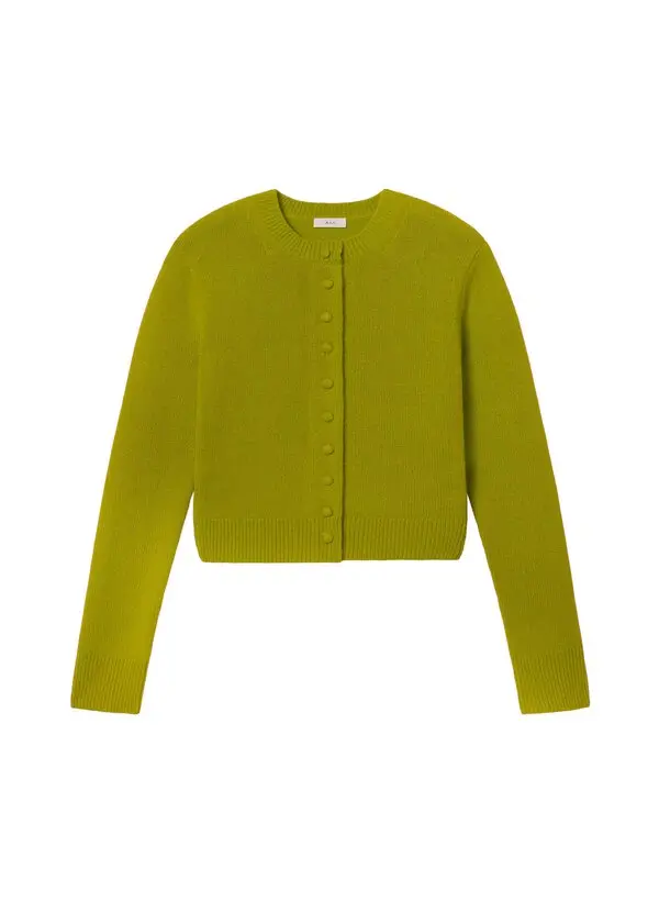 A.L.C. Skyler Cashmere Crewneck Cardigan - Moss